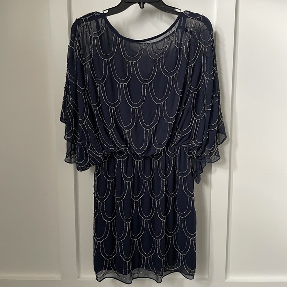 JS Collections | Dresses | Js Collection Navy Blue Beaded Dress | Poshmark